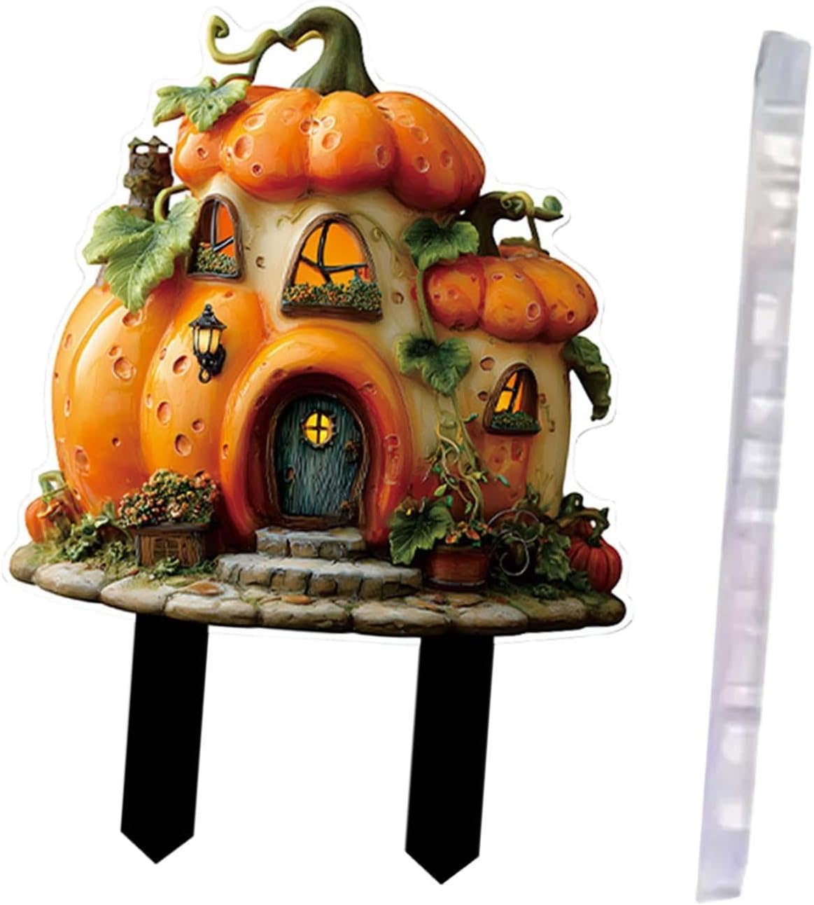 Buy 2D Flat Pumpkin Stake Garden Sign Prop Rainproof Yard Sign ...
