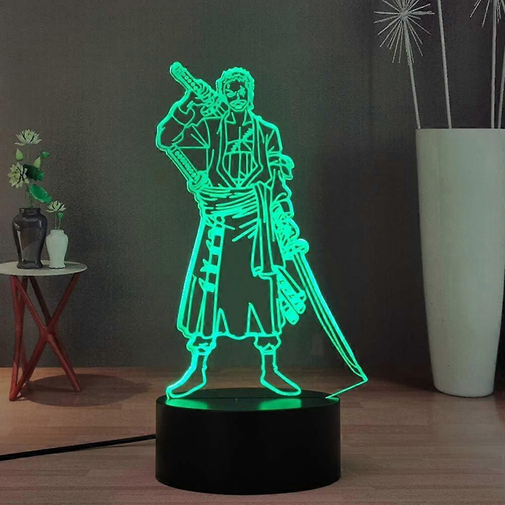 Buy Anime Roronoa Zoro 3D Night Light, Manga Figure Luffy Zoro Touch ...
