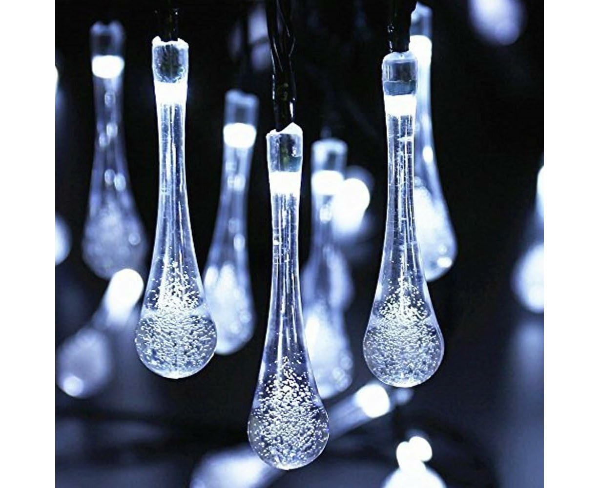 Buy Solar Drop Lights, Water Drop Fairy Lights 20ft 30LEDs Solar Water ...