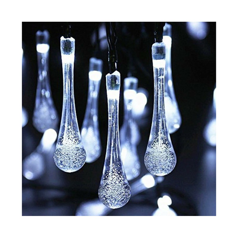 Buy Solar Drop Lights, Water Drop Fairy Lights 20ft 30LEDs Solar Water ...