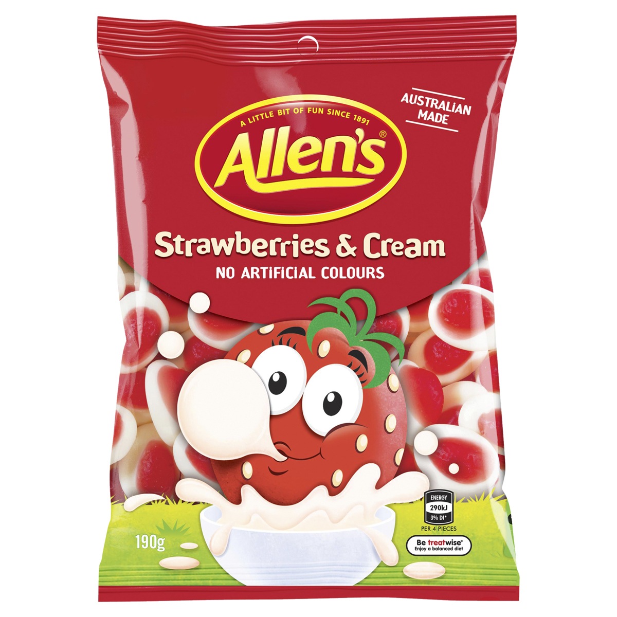 Buy Allens Strawberry Cream 190g x 12 - MyDeal Australia
