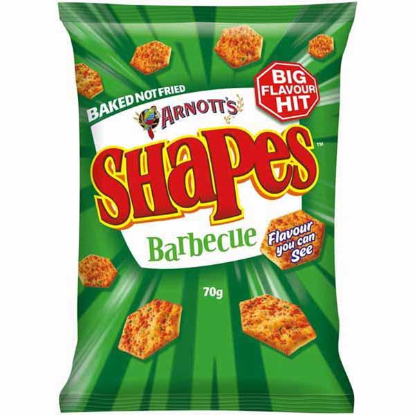 Buy Arnotts Shapes Barbeque 70g x 12 - MyDeal Australia