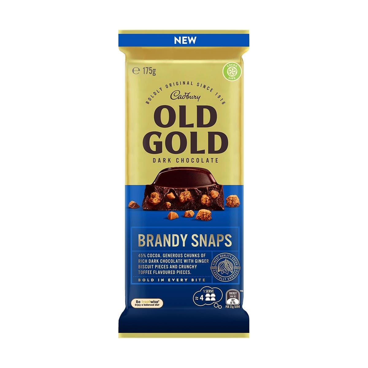 Buy Cadbury Old Gold Dark Chocolate Brandy Snap 175g x 16 - MyDeal ...