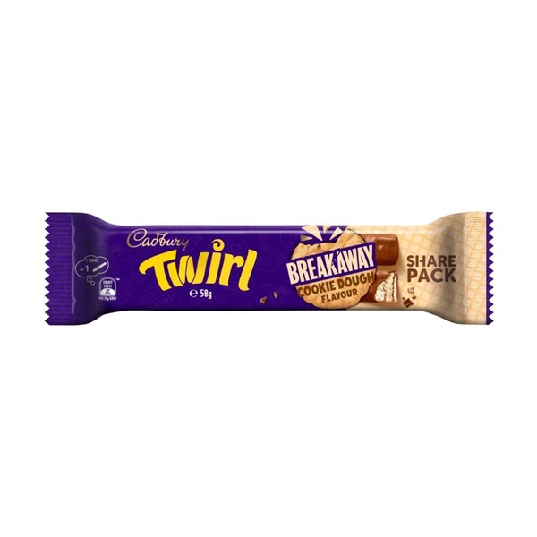 Buy Cadbury Twirl Breakaway Cookie Dough 58g x 40 - MyDeal Australia