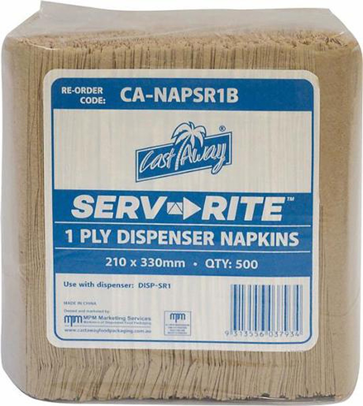 Buy Cast Away Dispenser Brown Servrite Napkin 1ply 500 Pack x 1 ...