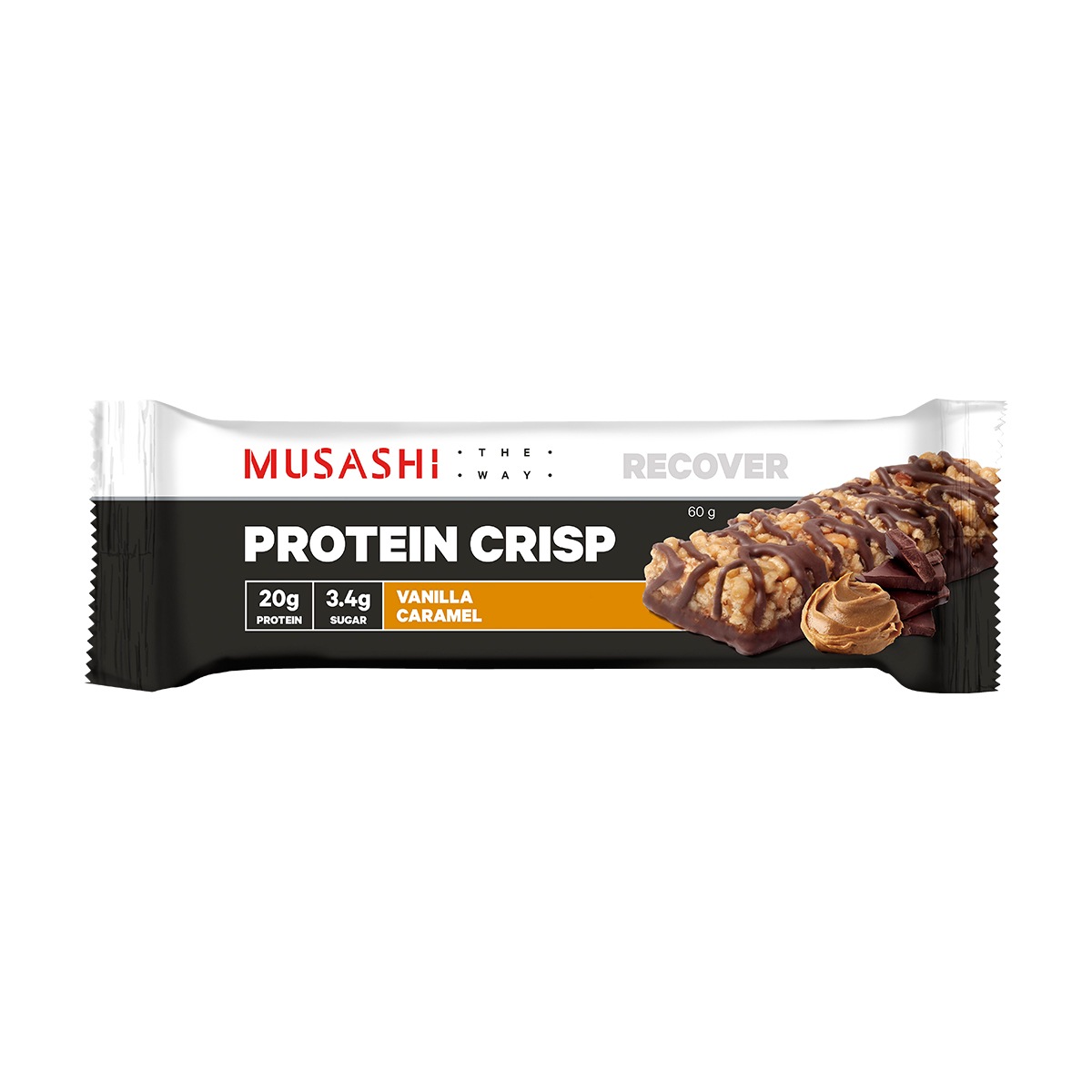 Buy Musashi Protein Crisp Vanilla Caramel 60g x 12 - MyDeal Australia