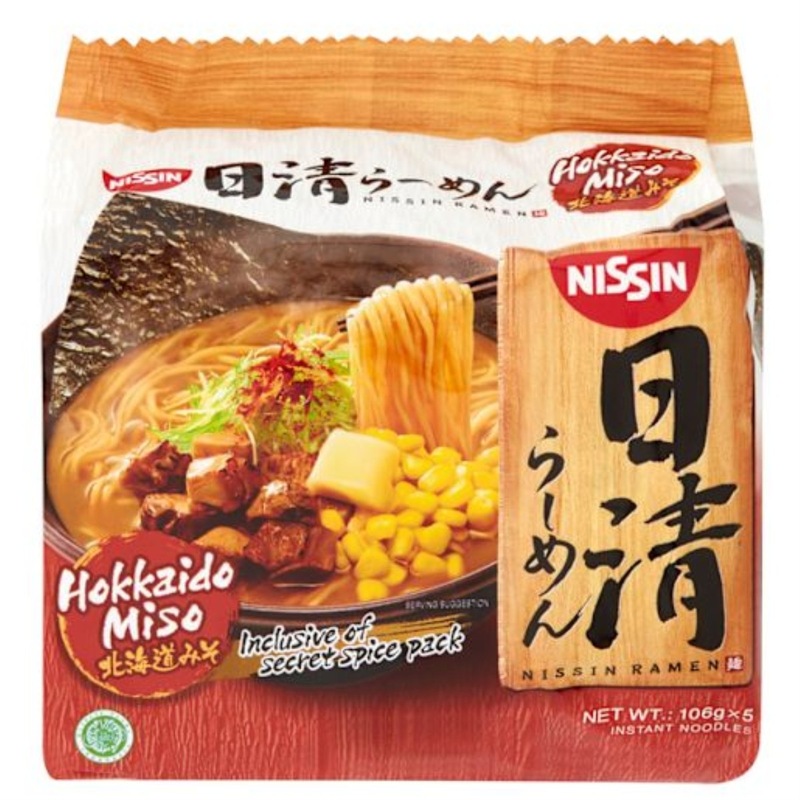 Buy Nissin Hokkaido Miso 5 Pack Ramen Noodle 530g x 6 - MyDeal