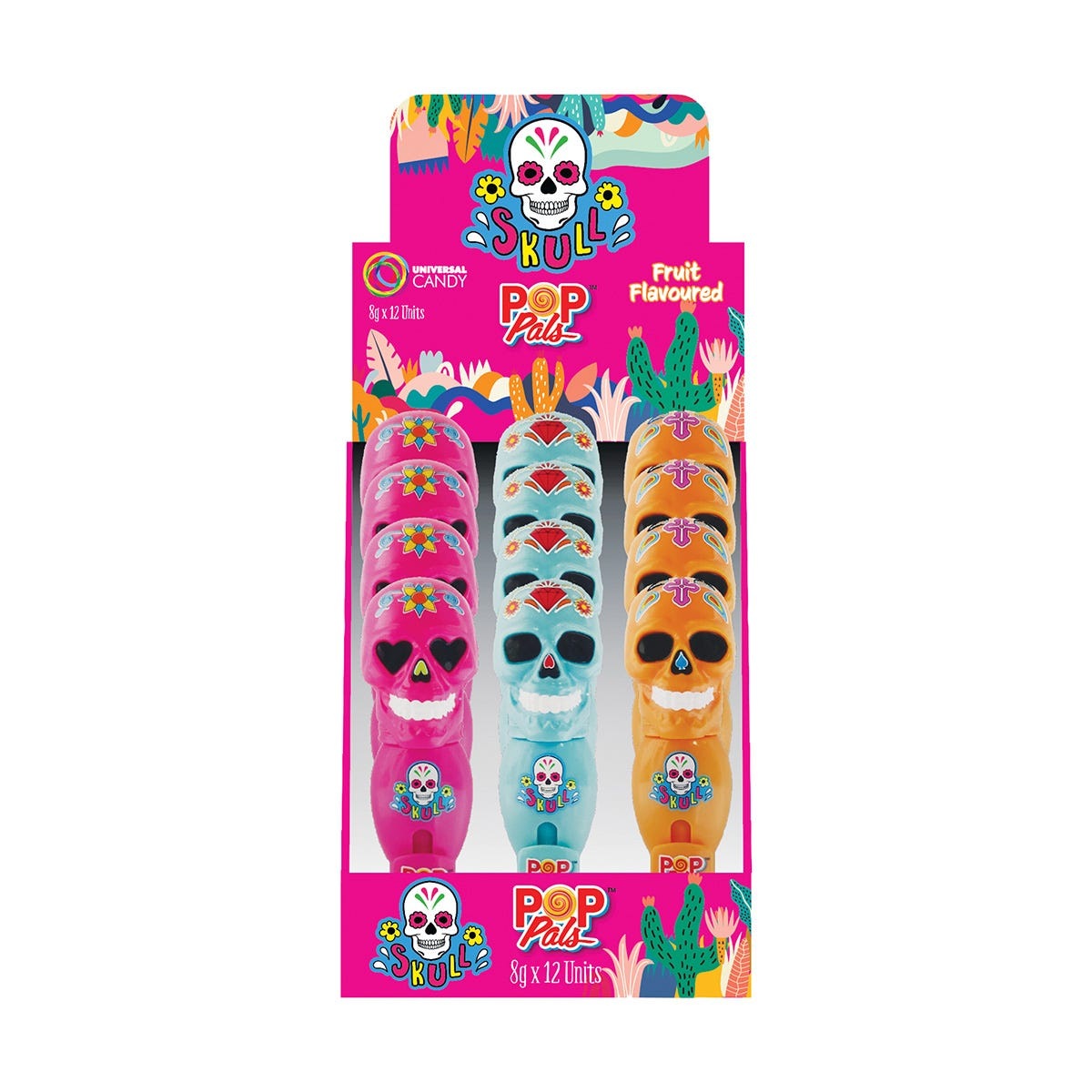 Buy Pop Pals Skull Fruit Flavoured 8g x 12 - MyDeal Australia