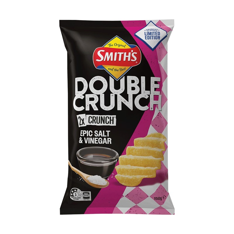 Buy Smith Double Crunch Salt & Vinegar 150g x 1 - MyDeal