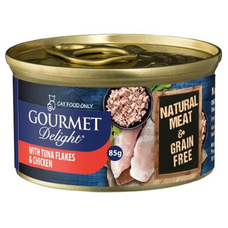 Buy Snappy Tom Gourmet D-lite Tuna Flakes With Chicken Breast 85g x 24 - MyDeal