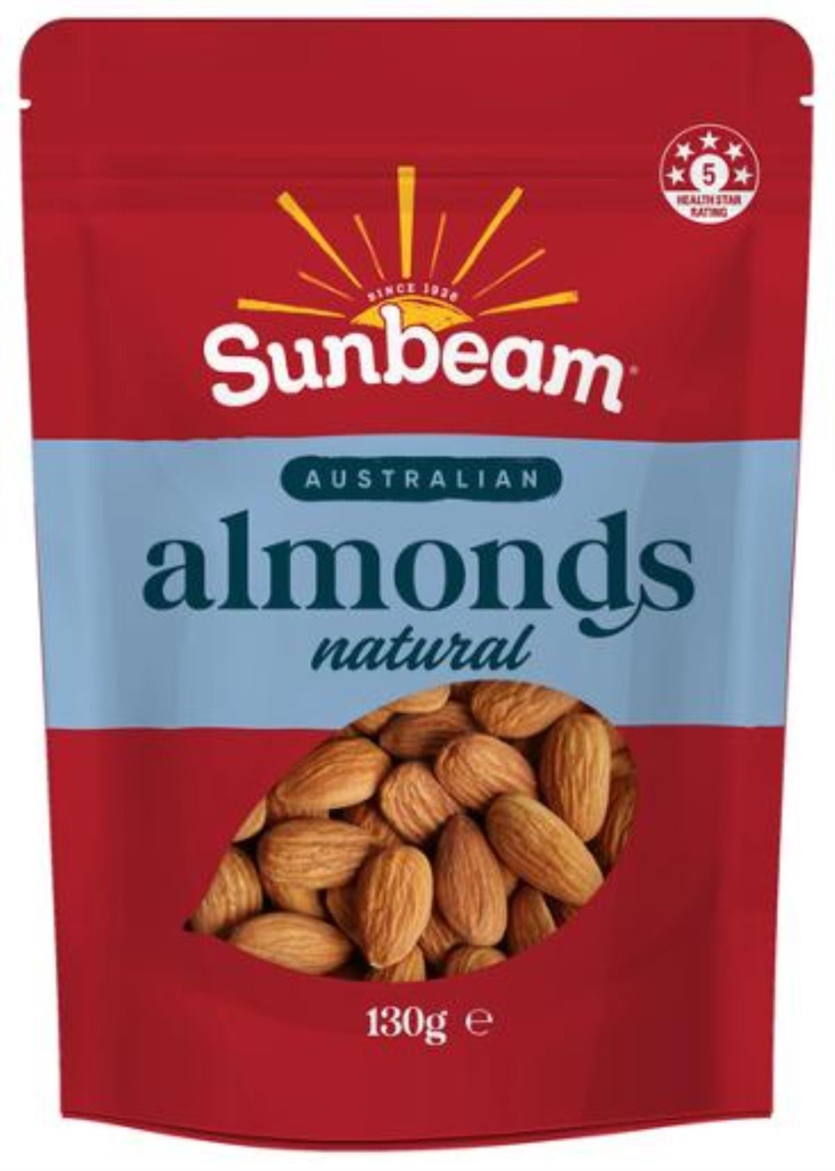 Buy Sunbeam Foods Natural Almonds 130g x 1 - MyDeal Australia