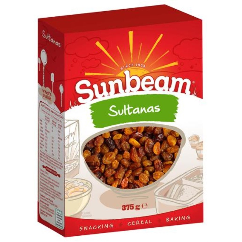 Buy Sunbeam Foods Sultanas Box 375g x 1 - MyDeal