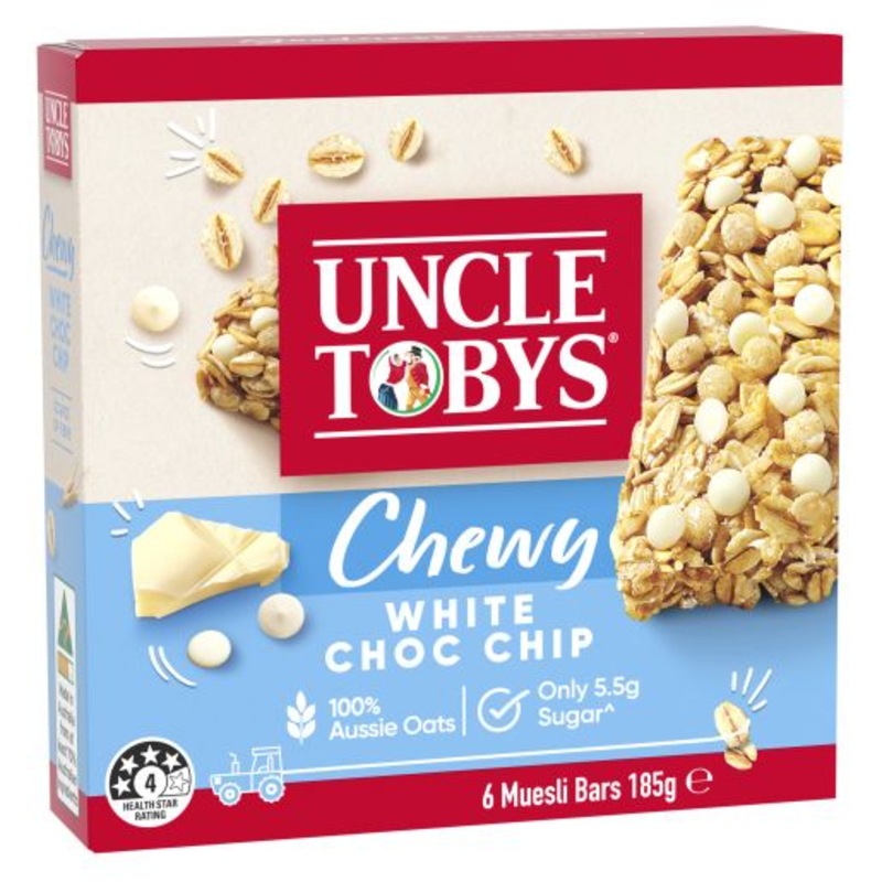 Buy Uncle Toby Chewy Milky White Chocolate Chip Muesli Bar 185g x 1 ...