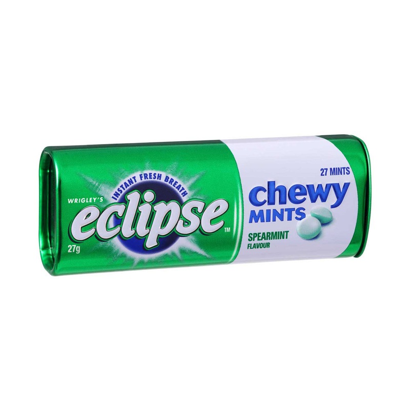 Buy Wrigley Eclipse Chewy Spearmint Mints 27g x 20 - MyDeal