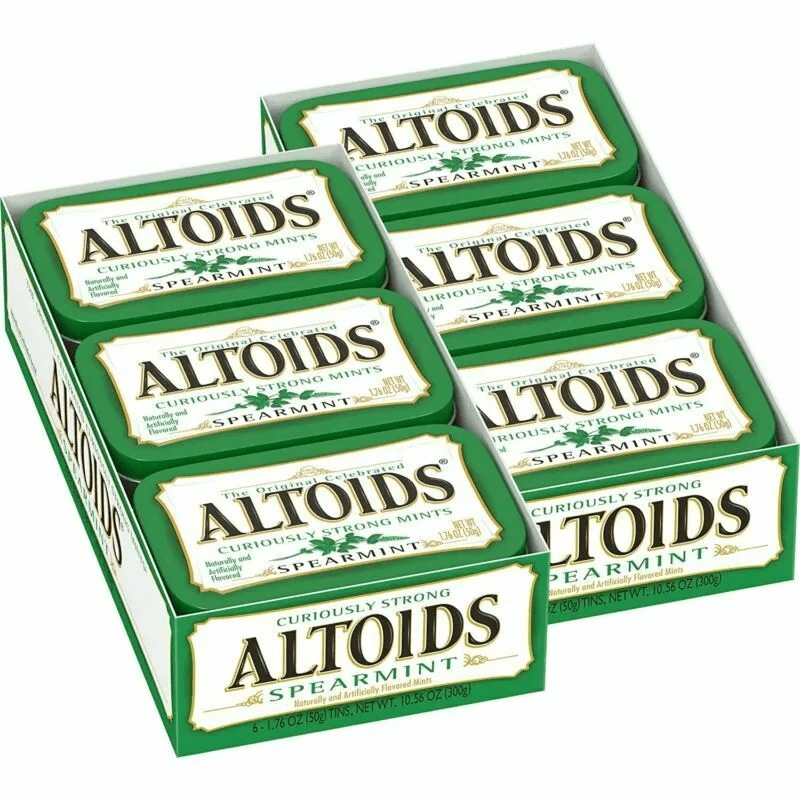 Buy Altoids Original Curiously Strong Mints Spearmint Tin 50g X 12 ...