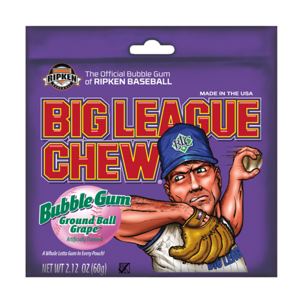 Buy Big League Chew Grape Bubblegum Chewing Gum Pouch 60g - MyDeal ...