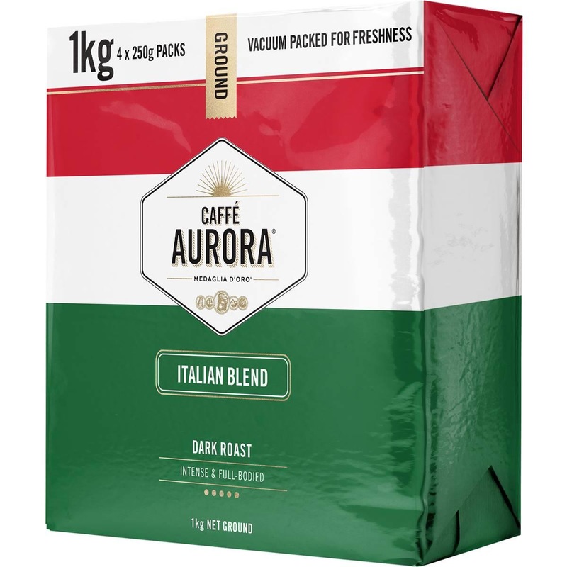 Buy Caffe Aurora Italian Blend Dark Roast Intense Ground Coffee 1kg ...