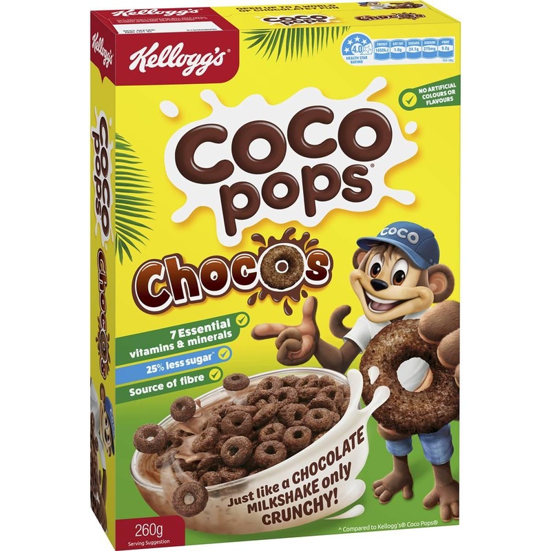 Buy Kelloggs Coco Pops Chocos Chocolate Rings Cereal 260g - MyDeal