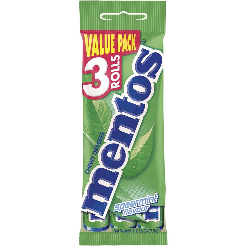 Buy Mentos Chewy Mints Spearmint Rolls 3 Pack - MyDeal