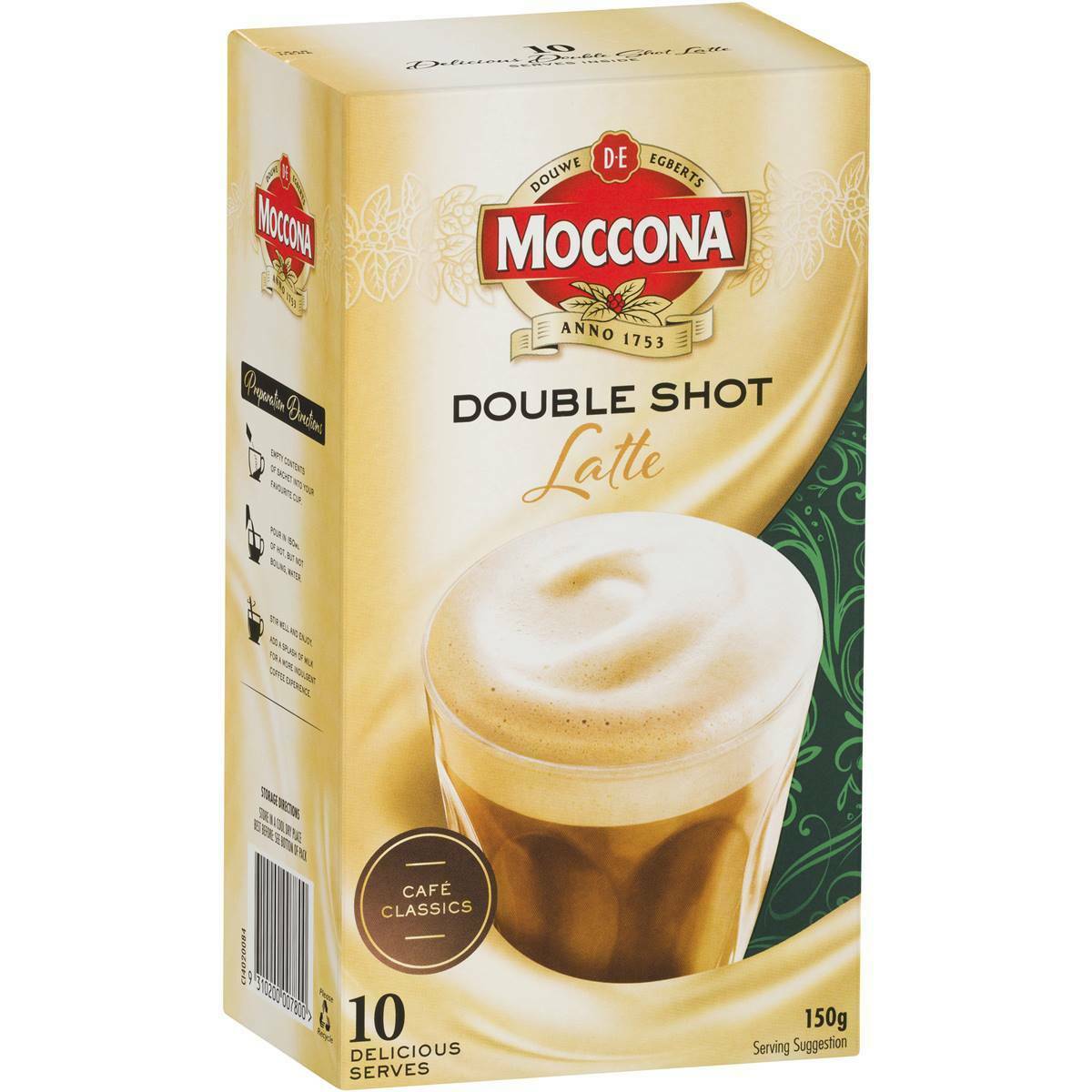 Buy Moccona Coffee Double Shot Latte Sachets 10 Pack - MyDeal Australia