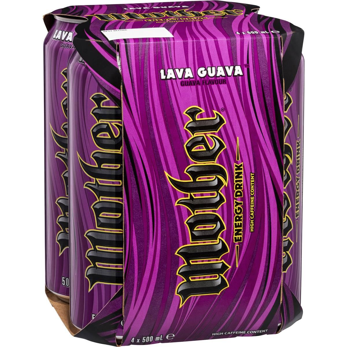 Buy Mother Lava Guava Energy Drink Can 500ml X 4 Pack - MyDeal Australia