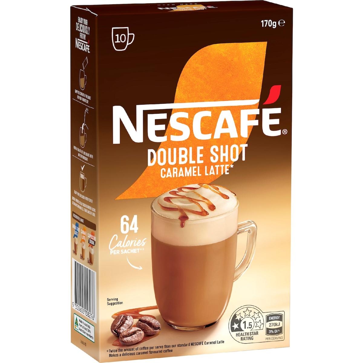 Buy Nescafe Double Shot Caramel Latte Coffee Sachets 10 pack - MyDeal ...