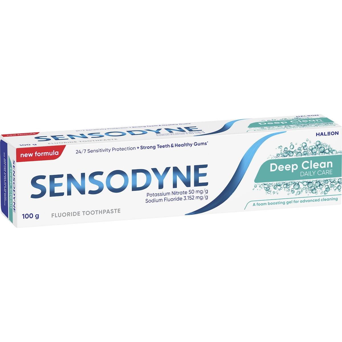 Buy Sensodyne Deep Clean Daily Care Fluoride Toothpaste 100g - MyDeal ...