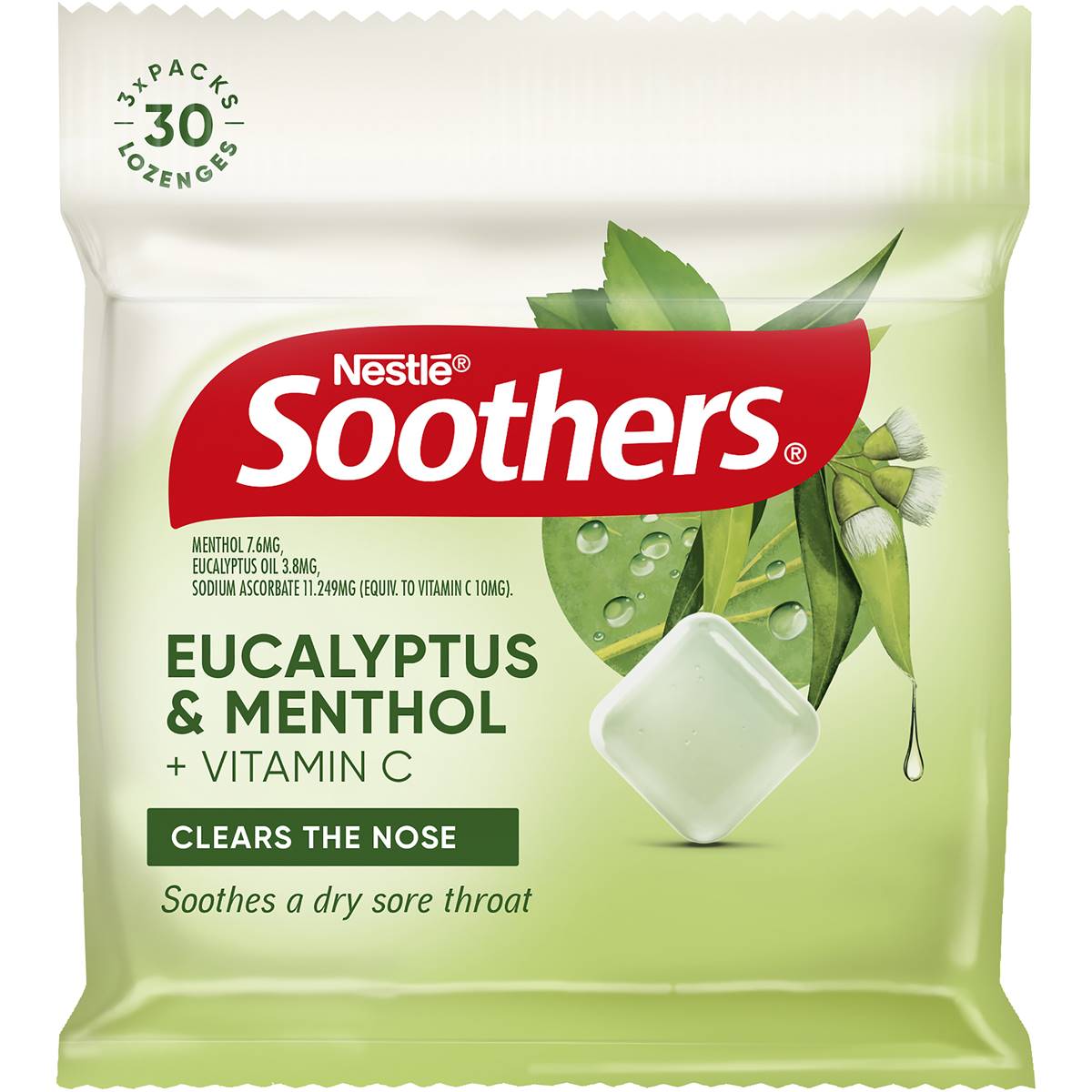 Buy Soothers Eucalyptus and Menthol Throat Lozenges 10 Pieces X 3 Pack ...