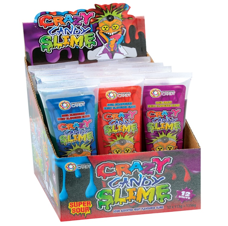 Buy Universal Candy Crazy Candy Slime Tube 113g X 3 Tubes - MyDeal Australia