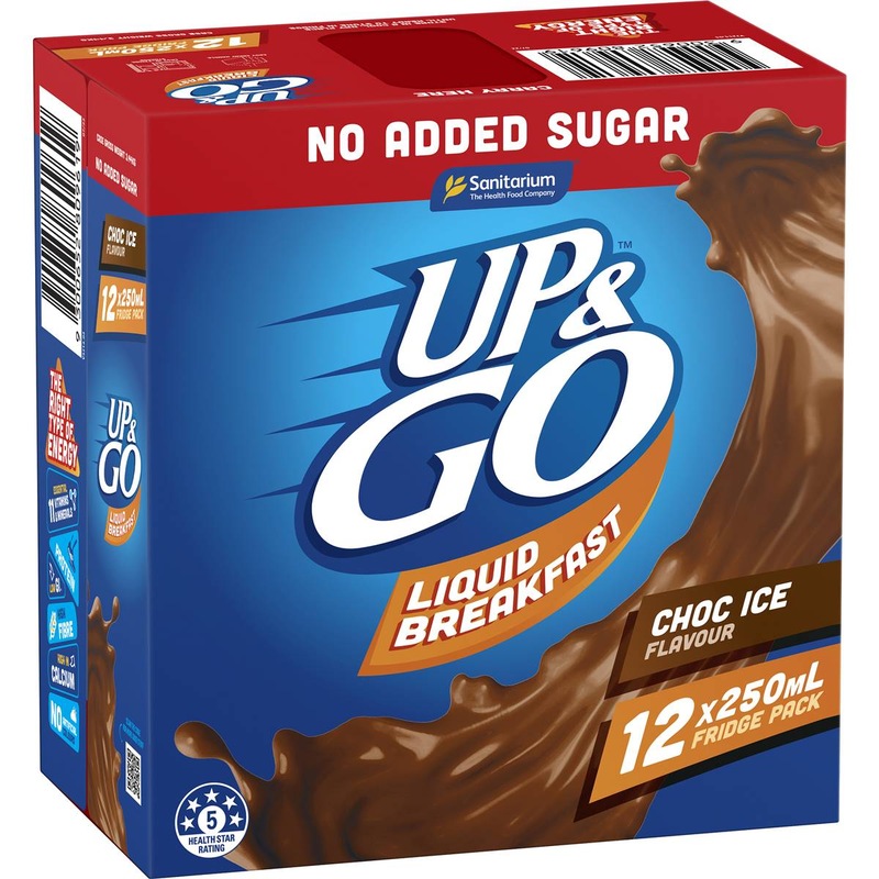 Buy Up & Go Chocolate Milk Less Sugar Cartons 250ml X 12 Cartons - MyDeal