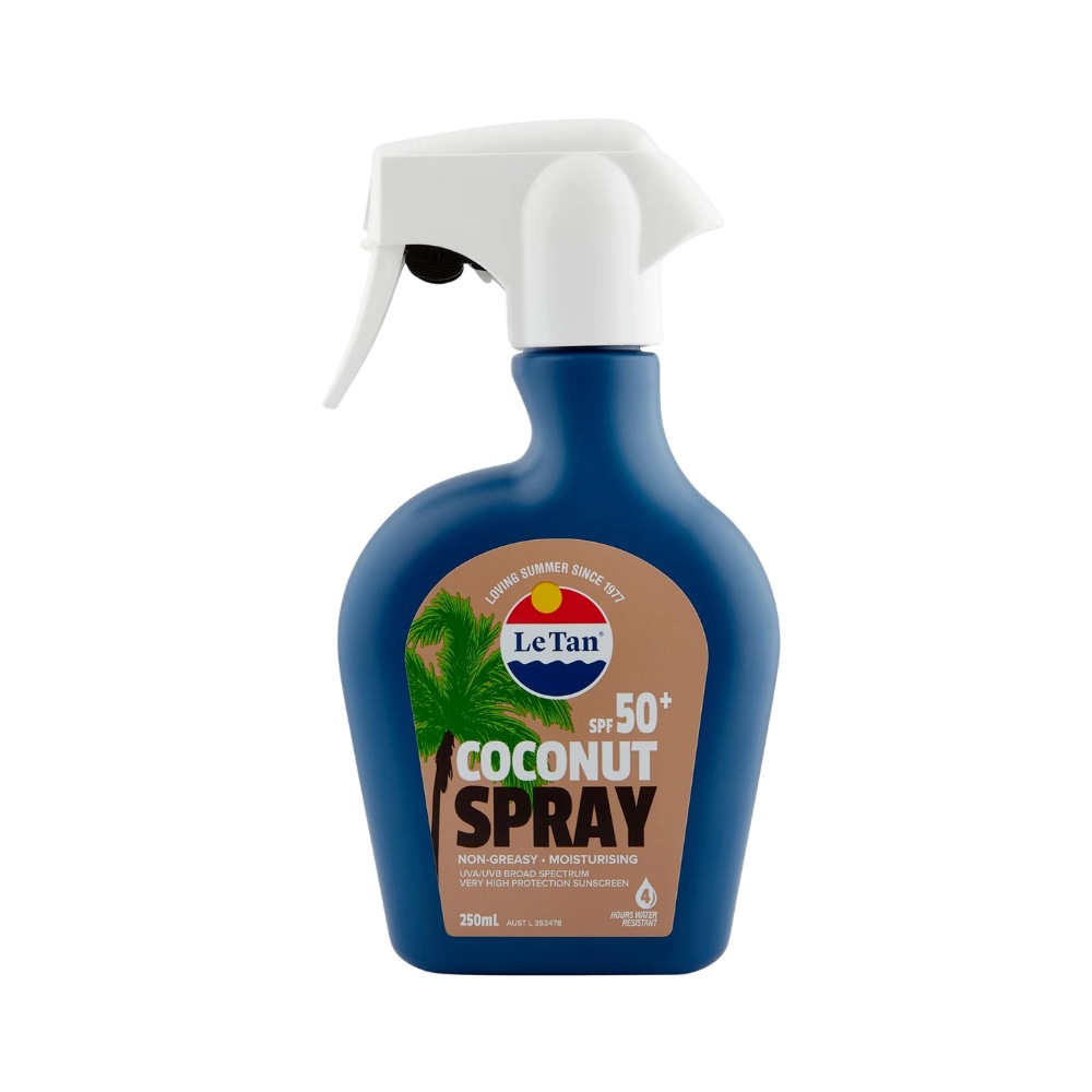 Buy Le Tan SPF50+ Coconut Sunscreen Spray 250ml - MyDeal Australia