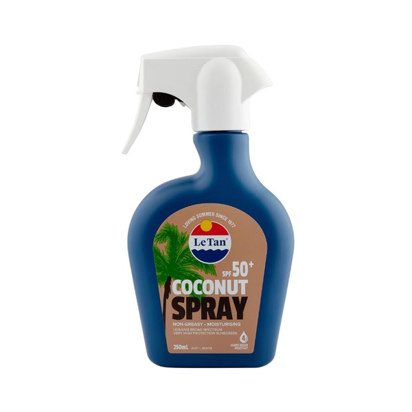 Buy Le Tan SPF50+ Coconut Sunscreen Spray 250ml - MyDeal Australia