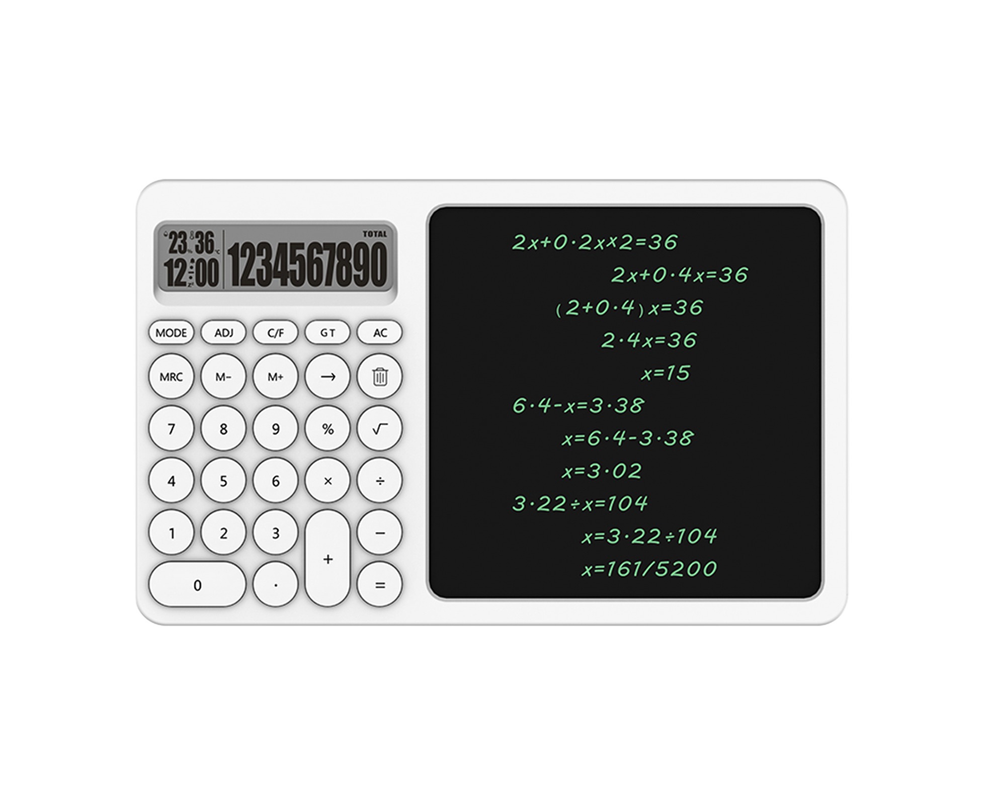 Buy 10 Digit Calculator with Writing Tablet Time Function LCD Display ...