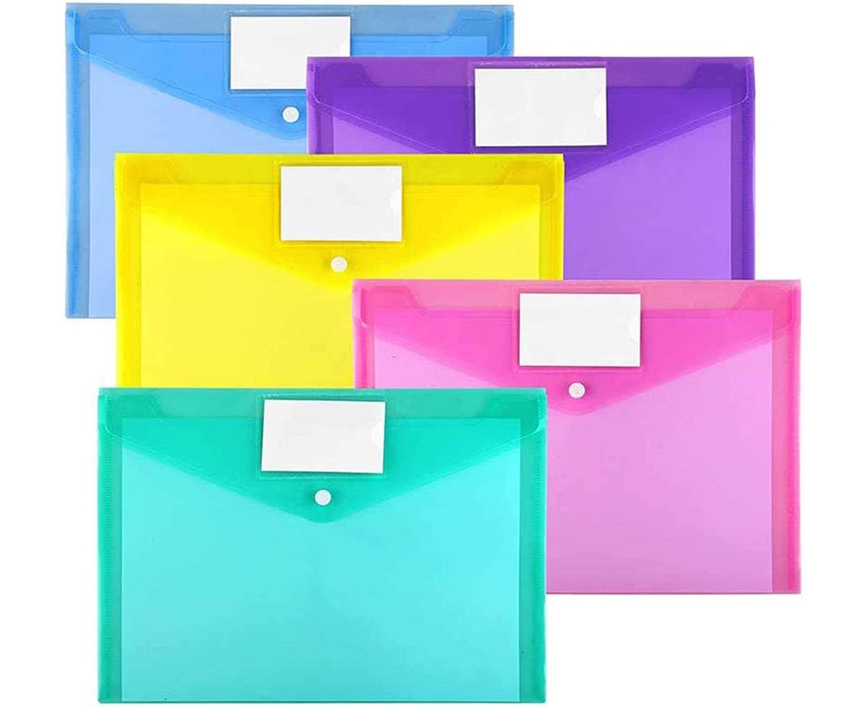 Buy 10 Pack Plastic Envelopes Poly Envelopes, Clear Document Folders ...