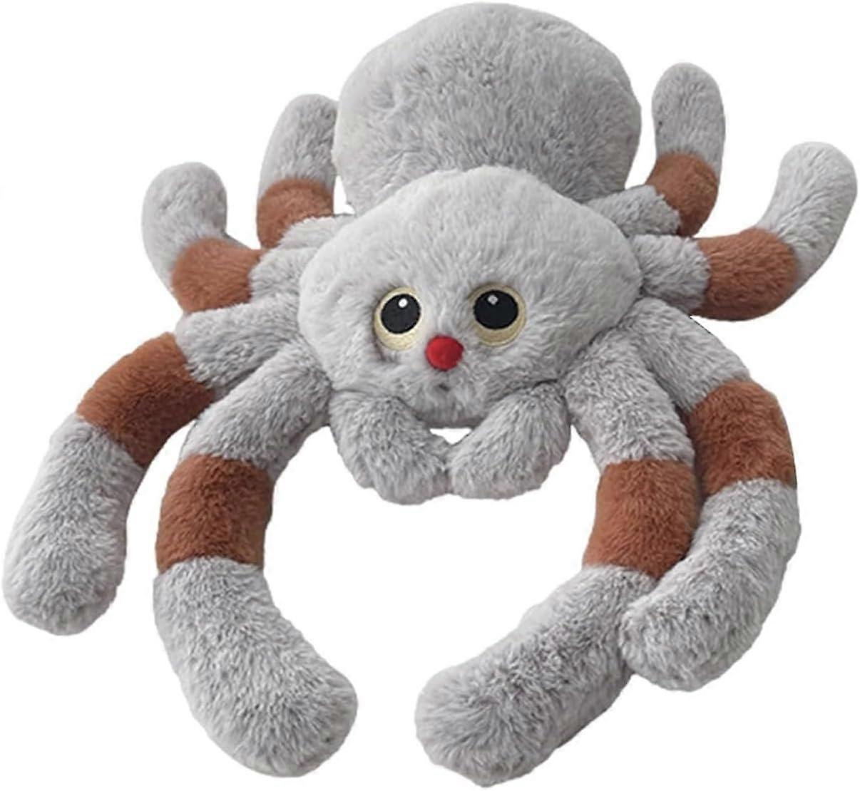 Buy 30/50cm Spider Plush Stuffed Toy,Gray Big Eyes Red Nose Pillow ...