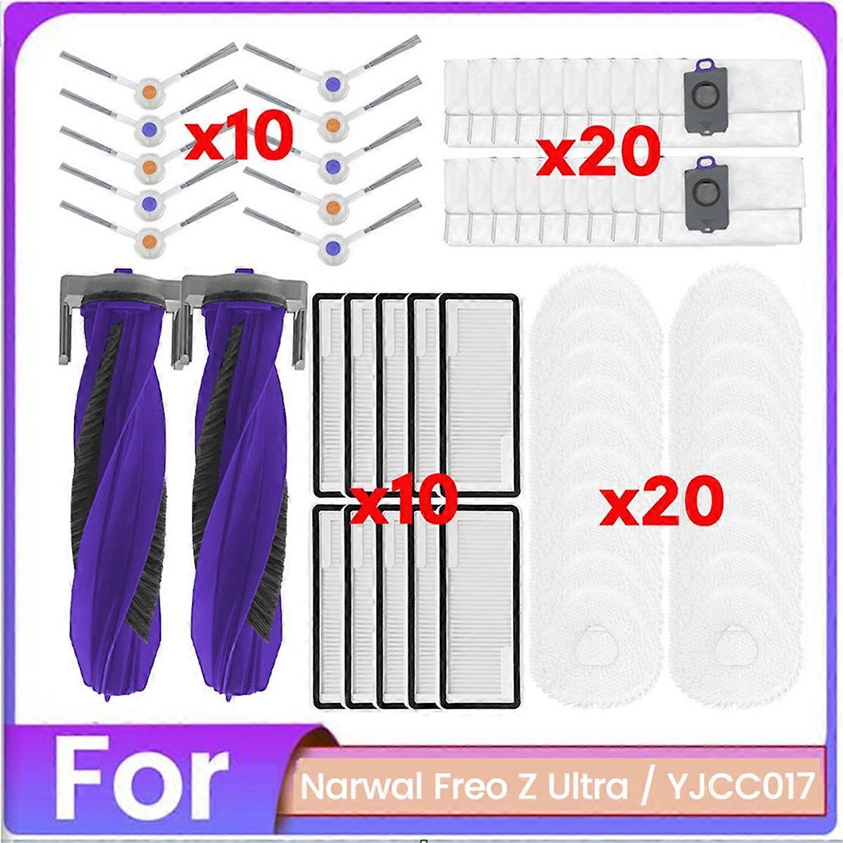 Buy 62PCS Brush Filter Dust Bag and Mop Cloth Kit for Freo Z Ultra ...