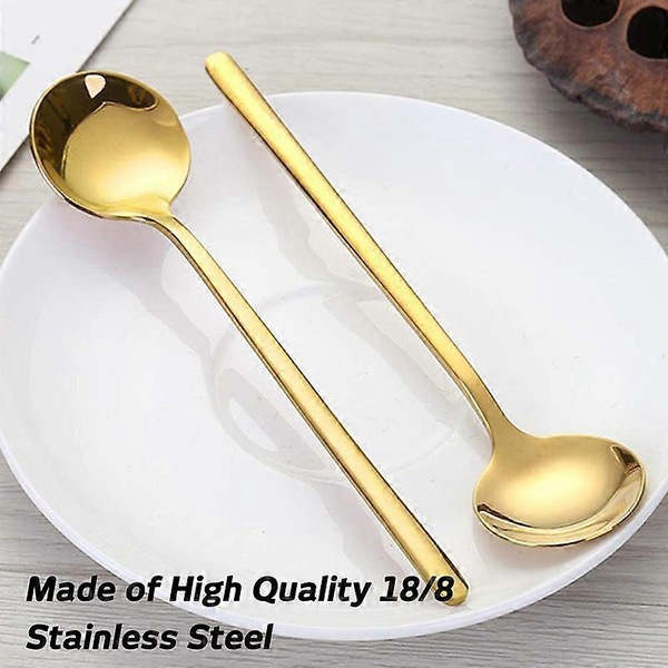 Buy 8 Packs, Gold-Plated Stainless Steel Coffee Spoon, Mini Teaspoon ...