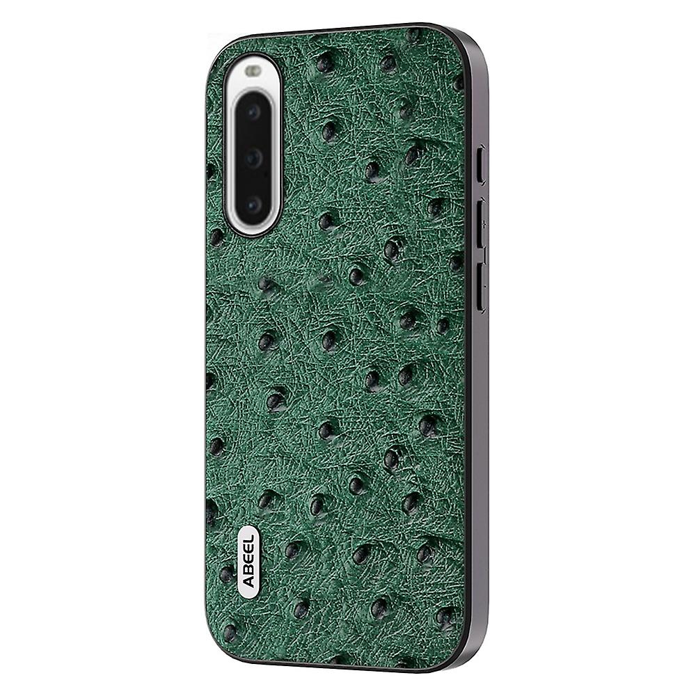 Buy ABEEL Ostrich Texture Phone Case for Sony Xperia 10 V Genuine Cow ...