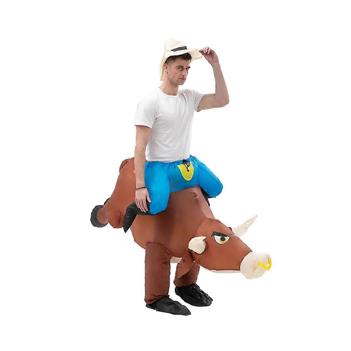 Buy Adult Inflatable Bull Costume Ride on Cow OX Suit Blow Up Clothing ...