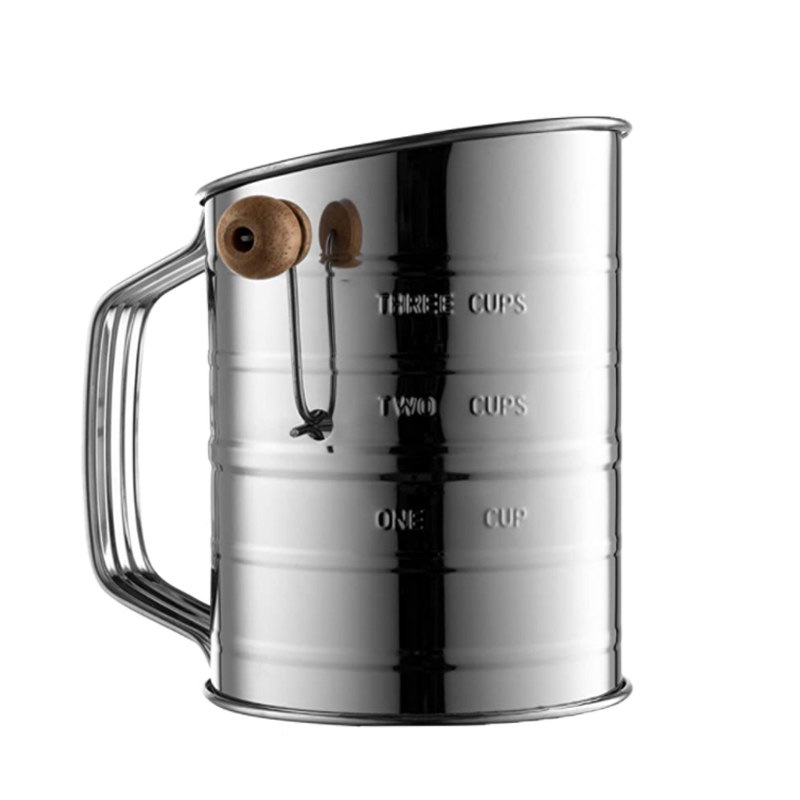 Buy Baking Tools Stainless Steel 3 Cup Flour Sifter with Scale - MyDeal ...