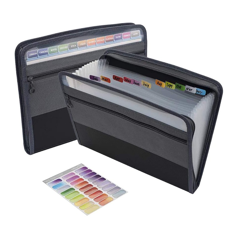 Buy Expanding File Folder with Sticky Labels, 13 Pocket Accordion File ...