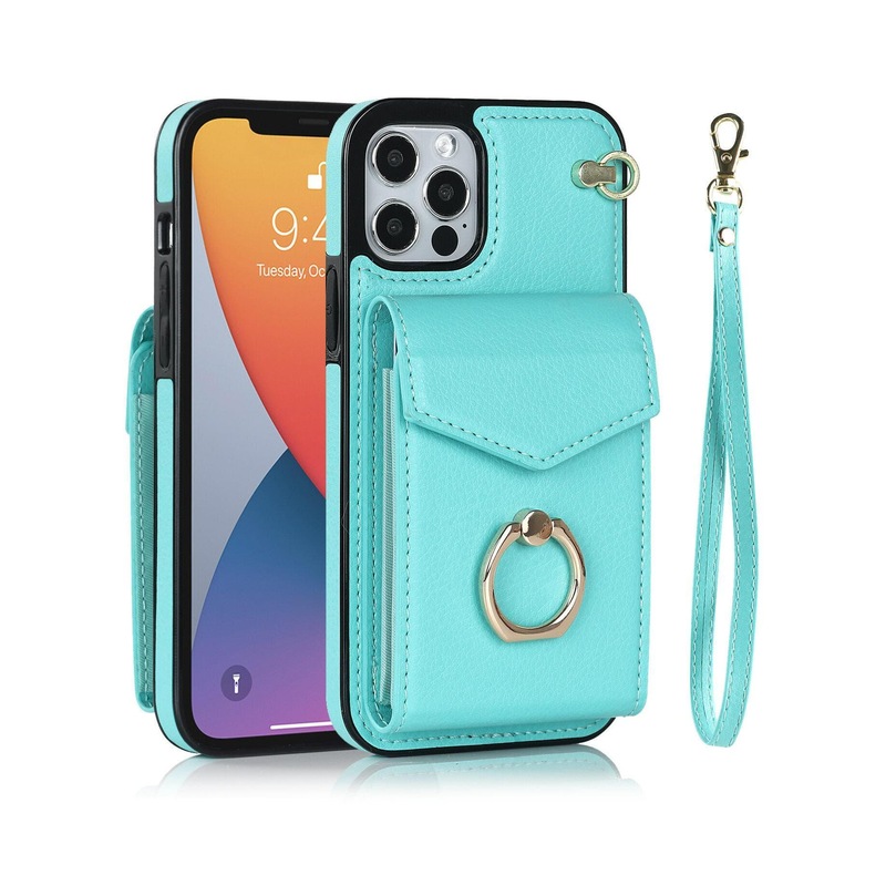 Buy For iPhone 12 Wallet Case with RFID Credit Cards Holder and Wrist ...