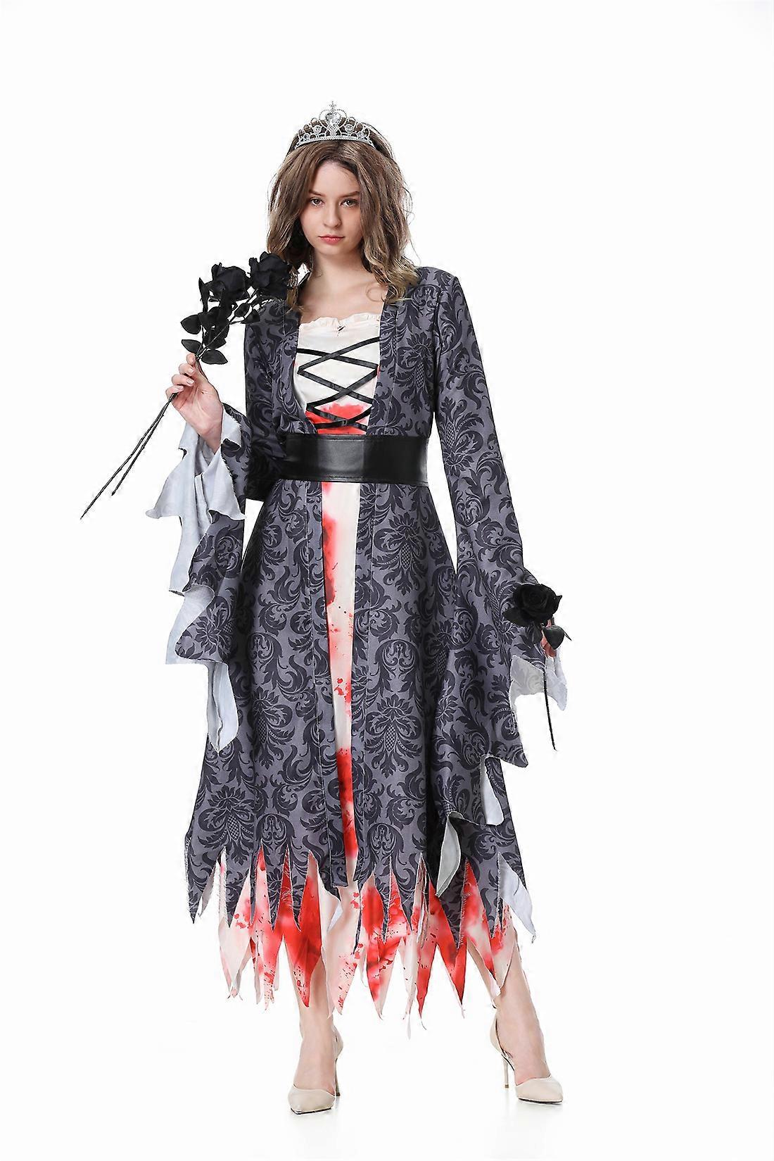 Buy Halloween Carnival Party Horror Ghost Bride Costume Masquerade ...