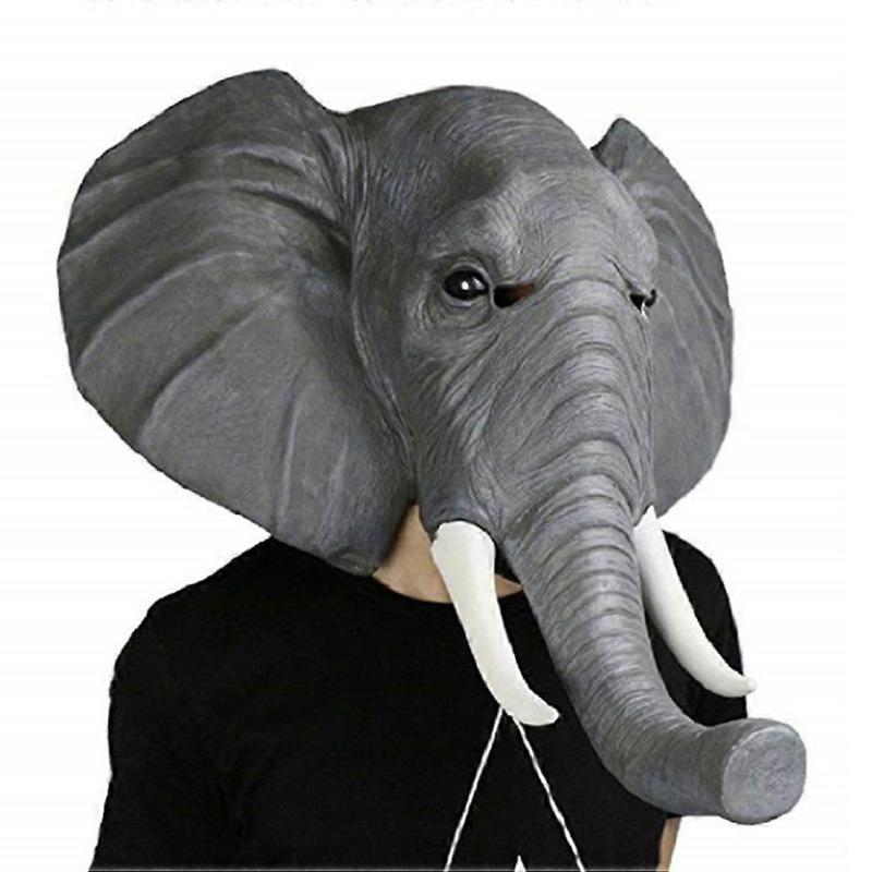 Buy Halloween Elephant Latex Mask Headgear Funny Realistic Animal Mask ...