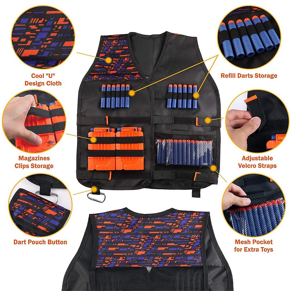 Buy Kids Tactical Vest Adjustable Tactical Vest Jacket Kit For Toy Gun ...