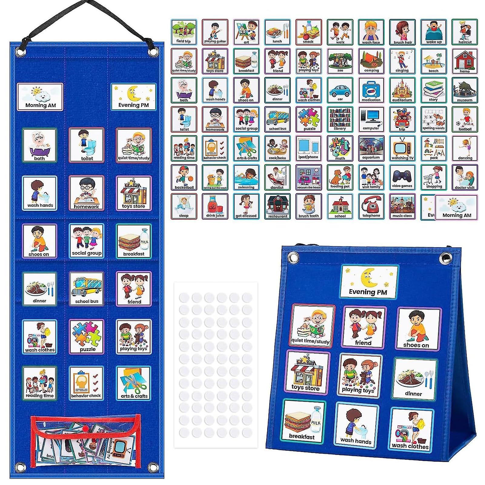 Buy Kids Visual Timetable, Daily Routine Chart for Children with 70 PCS ...