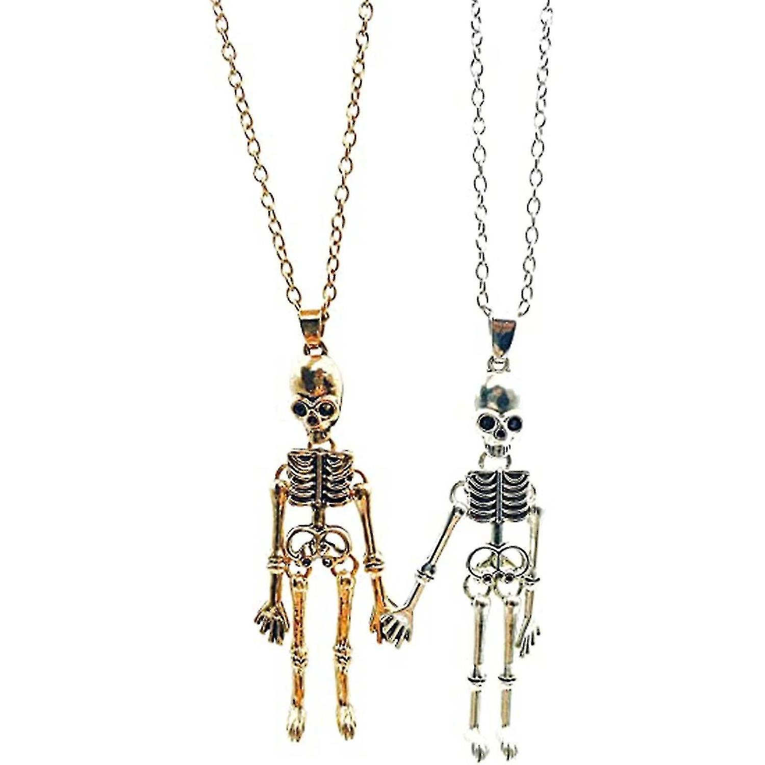Buy Magnetic Skeleton Skull Necklace BFF for Friends, Couples & Sisters ...