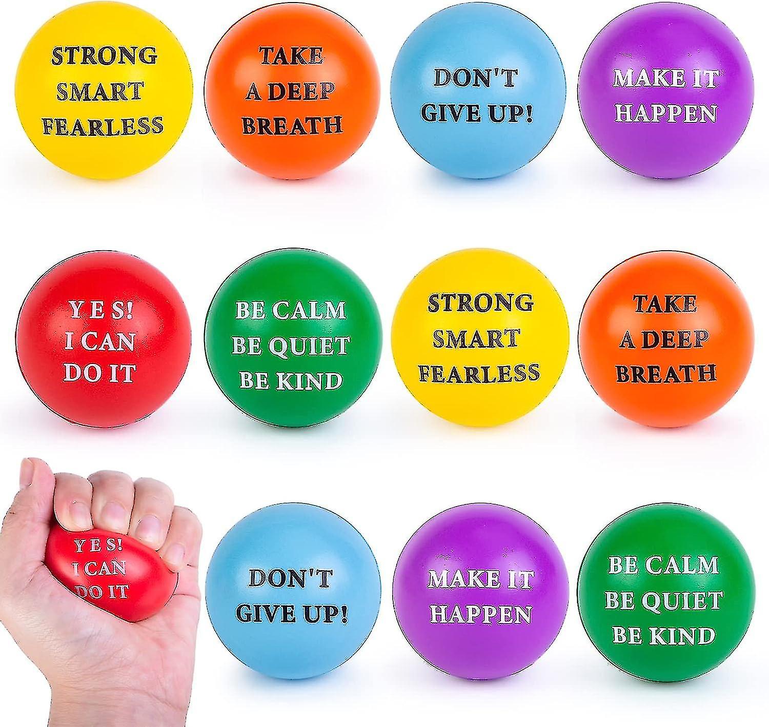 Buy Motivational Stress Balls, 12pcs Inspirational Stress Balls 2 Inch ...