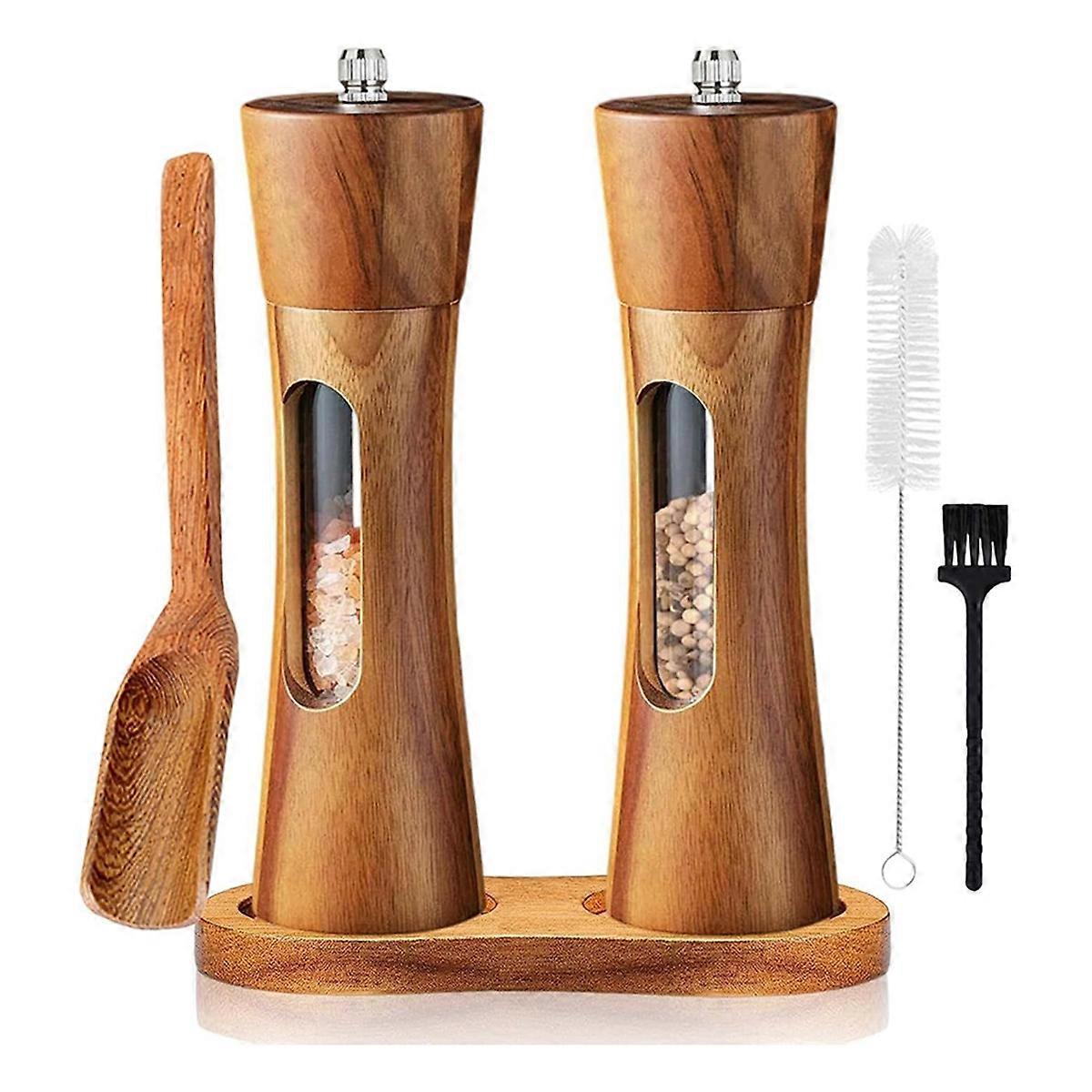 Buy Pepper Mill Wood Salt and Pepper Mill Manual Salt Mill Spice Mill ...