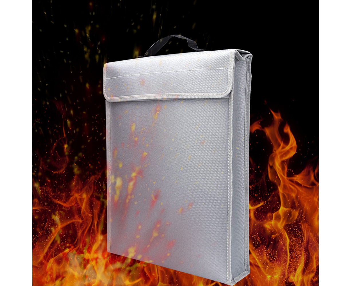 Buy Portable Fireproof Document Bag Holder Pouch Home Office Safe Bag ...
